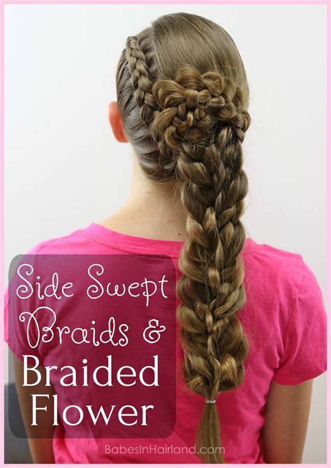 Side Swept Braids And Braided Flower With Images Cool Braid Hairstyles Hair Braid Videos