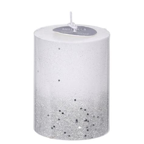Stumpenkerze mit Glitzer durchgefärbt H 9 cm Kerze für Adventskran