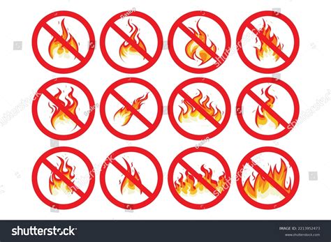 No Open Flame Sign No Fire Stock Vector Royalty Free 2213952473