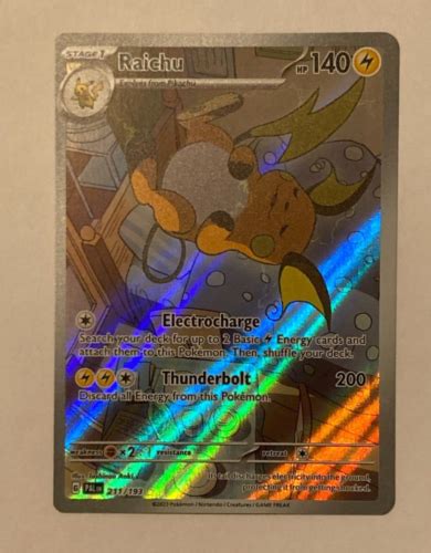 Pokemon Raichu 211 193 Paldea Evolved Illustration Rare Full Art Holo