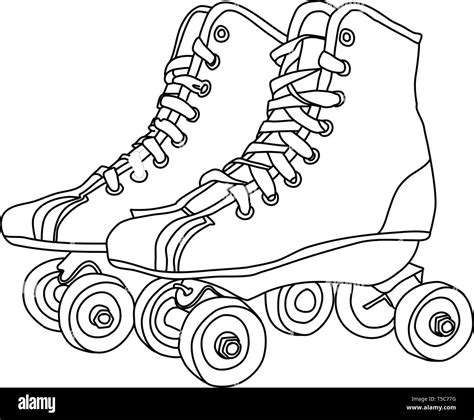 Patines Dibujo Sobre Fondo Blanco Imagen Vector De Stock Alamy