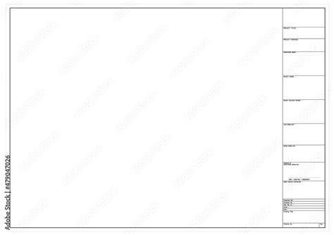 Technical Drawing Title Block Drawing Drawn Using CAD And In 2D