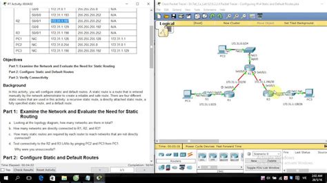 CCNA S2 6 2 2 4 Packet Tracer Configuring IPv4 Static And Default