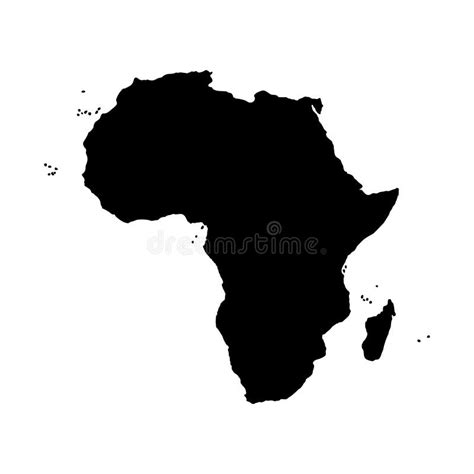 Ilustración Vectorial De La Silueta Negra De África Mapa De Vectores