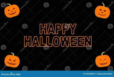 Halloween Greeting Card With Holiday Pumpkins Vector Illustration