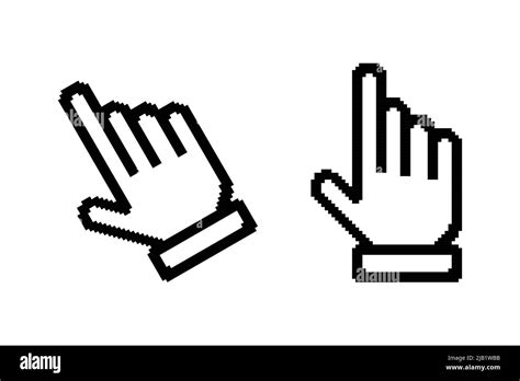 Pixel Cursor Hand Icon Symbol Stock Vector Image Art Alamy
