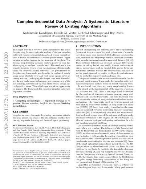 complex sequential data analysis a systematic literature review of existing algorithms deepai