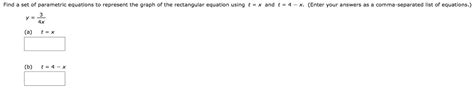 solved find a set of parametric equations to represent the