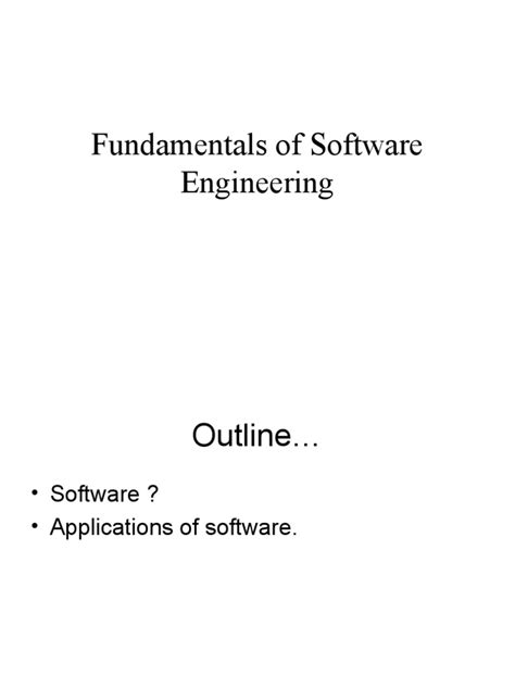 fundamentals of software engineering pdf software software development process