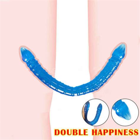 Double Sided Dong Realistic Dildo Dp Penetration Jelly For Lesbian Partner Blue Ebay