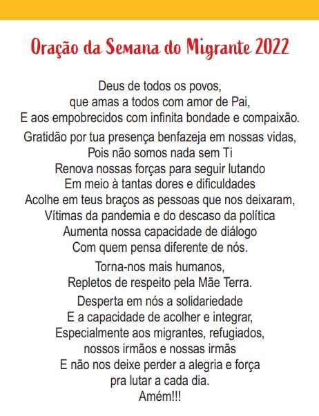 37ª Semana do Migrante tem início dia 12 de junho no Santuário Nacional