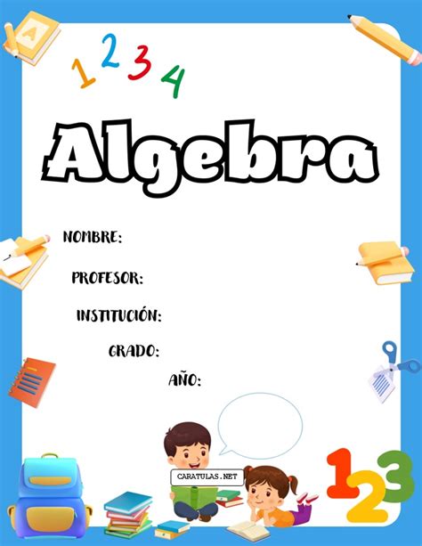 Ll Car Tulas De Lgebra Para Primaria Imprimir En Word