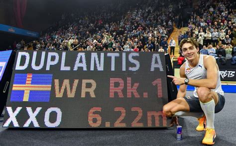 Athlétisme Armand Duplantis franchit 6 22 m et bat son propre record