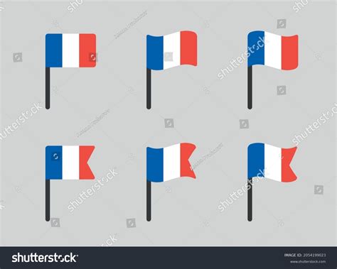 France Flag Icons Set French Flag Stock Vector Royalty Free