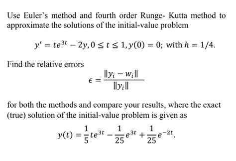 solved use euler s method and fourth order runge kutta