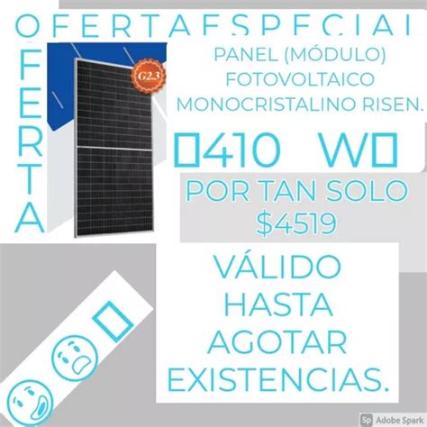 Panel M Dulo Fotovoltaico Monocristalino Risen W Meses Sin Intereses