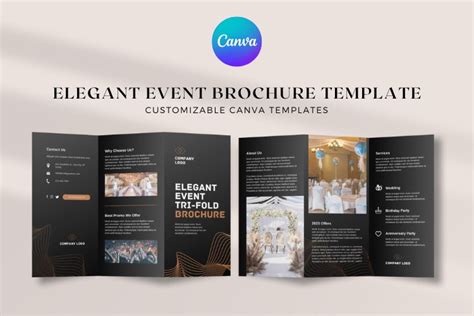 Elegant Event Tri Fold Brochure Canva Template