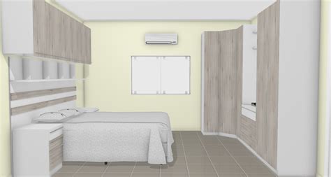 QUARTO PROJETADO GENIR De Rodrigo Planta 3D Mooble Henn