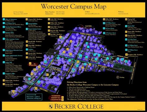 Pdf Worcester Campus Map Becker College Worcester Campus Map