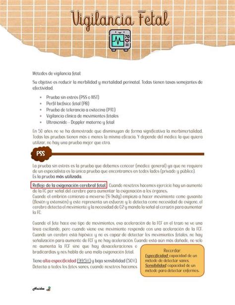 Resúmenes de Vigilancia fetal Descarga apuntes de Vigilancia fetal