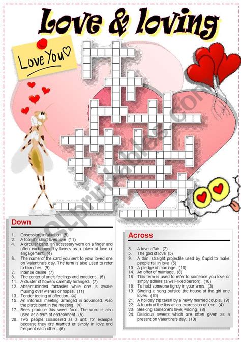 Free Valentine Crossword Puzzles Printable Printable Word Searches