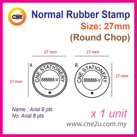 Custom Made Round Normal Rubber Stamp Address Chop Mm Lazada