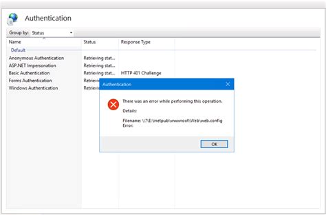 Iis How To Solve Iis Authentication Error Which Says There Was An