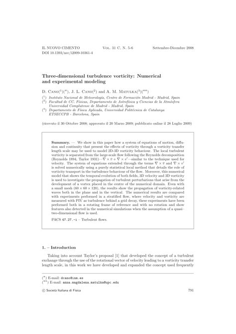 pdf three dimensional turbulence vorticity numerical and experimental modeling