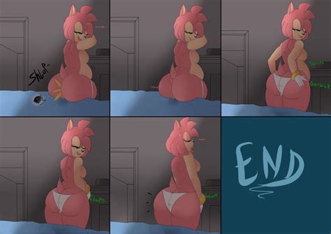 Rule 34 Amy Rose Anal Vore Anthro Arms Up Ass Sweat Backside Bedroom Bedroom Eyes Bracelet
