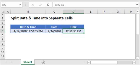 Split Date Time Into Separate Cells Excel Google Sheets