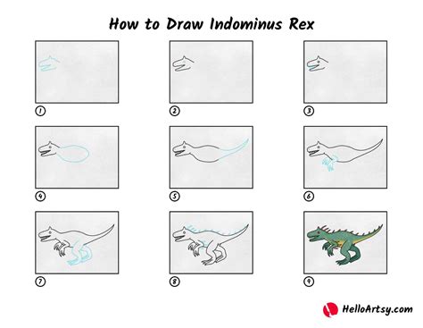 How To Draw Indominus Rex Helloartsy