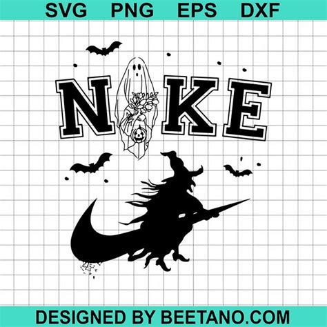Halloween Witch Nike Logo SVG Ghost With Nike Logo SVG Halloween