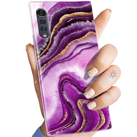 Etui Do Lg Velvet Wzory Różowy Marmur Purpura Róż Marmur Obudowa