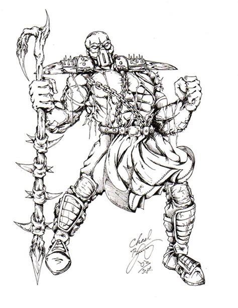 Mortal Kombat Ermac Colouring Pages Coloring Nation