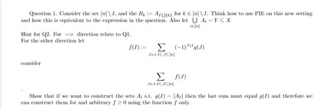 1 let {a }î be a collection of subsets of a set x