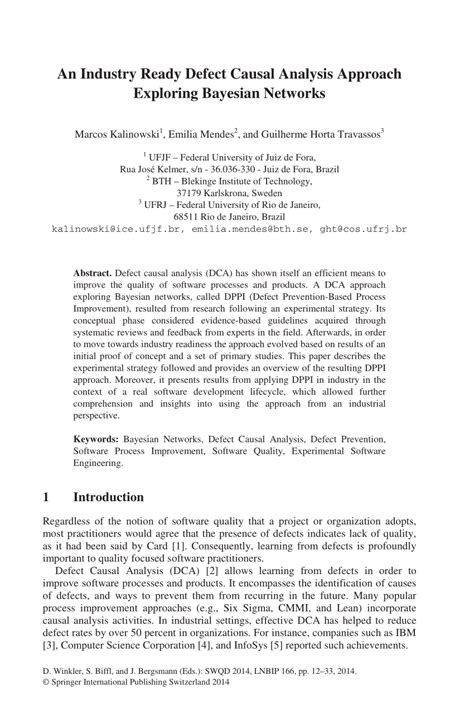 pdf an industry ready defect causal analysis approach exploring bayesian networks