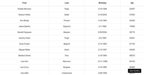 react table 7 sort forked codesandbox