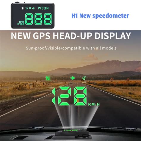H1 HUD Head Up Ekran Araba GPS I In Dijital Kilometre USB Cam H Z