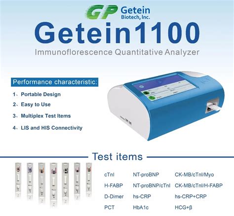 Getein 1100 Immunofluorescence POCT Analyzer Blood Diagnostic Equipment
