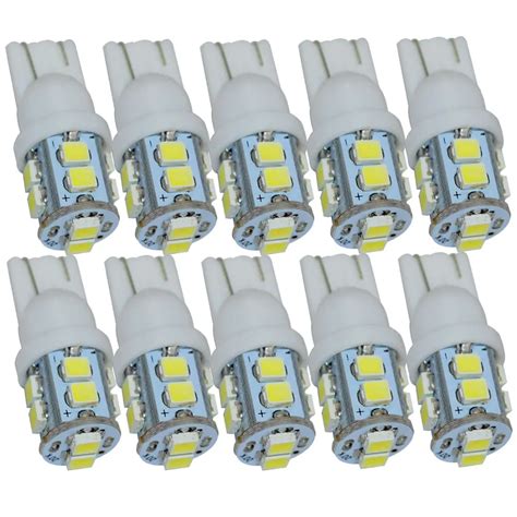 10pcs Car Led Light T10 W5W 168 194 1210 10 SMD LED Bulb Lamp White