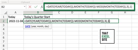 How To Get The First Day Of The Quarter In Excel That Excel Site