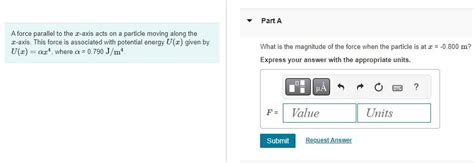 Solved A Force Parallel To The X Axis Acts On A Particle Chegg