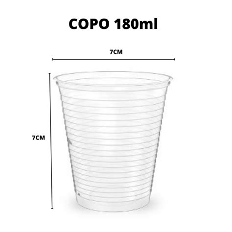 Kit Pct Copo Ml Transparente Ps Descart Vel C Copoflex