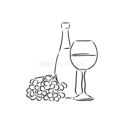 Garrafa De Vinho Esboço Desenho Do Vetor Da Garrafa De Vinho