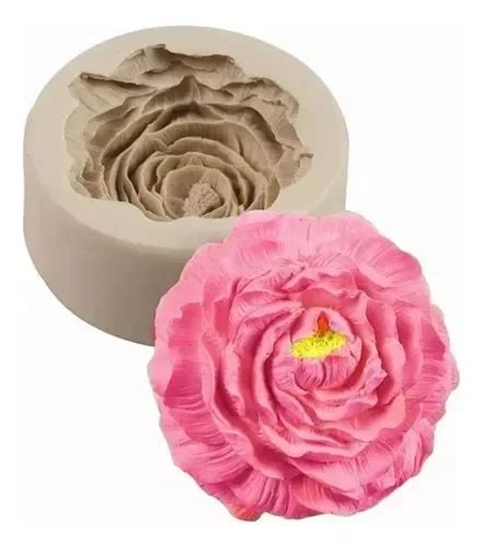 Molde Silicona Peonia Chica 6cm De Colores Reposteria