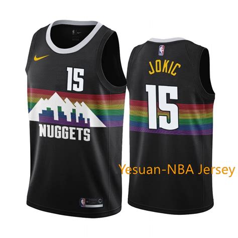 Camisa Denver Nuggets Nikola Jokic 15 City Edition Basquetebol Preto