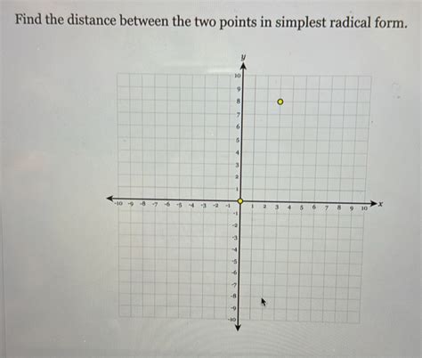 solved find the distance between the two points in simplest radical form [math]