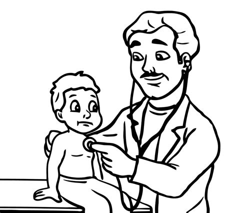Examen Médico Serio para colorear imprimir e dibujar ColoringOnly