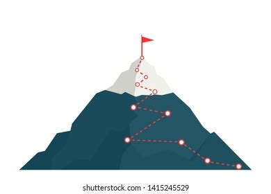 Mountain Route Infographic Journey Challenge Path Stock Vector Royalty