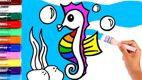 Dibuja Y Colorea Un Caballito De Mar Aprende A Dibujar YouTube